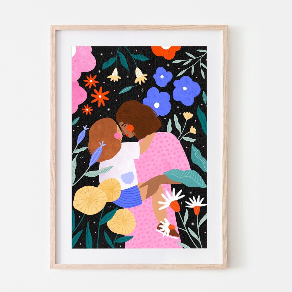 Dopaprint UNFRAMED PAPER POSTER Mum And Daughter In Bloom, Motherhood ...