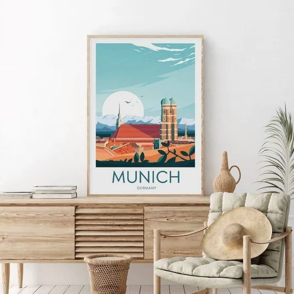 Dopaprint UNFRAMED PAPER POSTER Munich Germany Traditional Travel ...