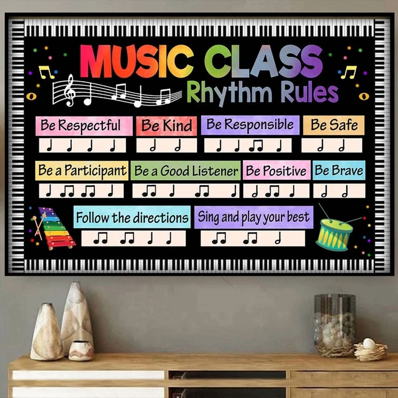 Dopaprint UNFRAMED PAPER POSTER Music Classroom Music Classroom Rhythm ...