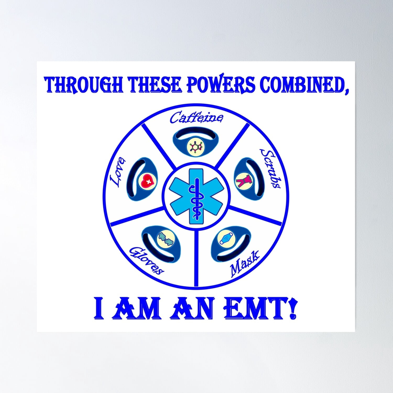 Dopaprint UNFRAMED PAPER POSTER My Medical Superpowers- Emt Poster Wall ...