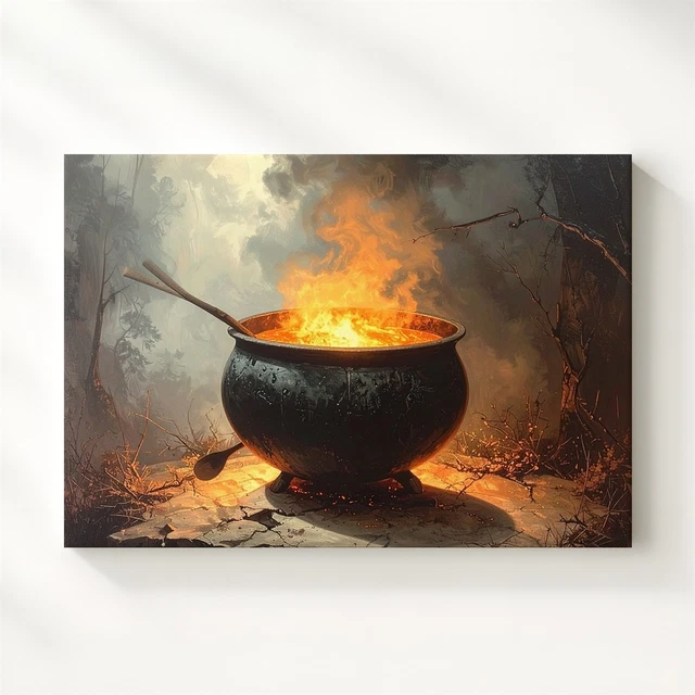 Dopaprint UNFRAMED PAPER POSTER Mystic Cauldron Bubbling Potion & Fire ...