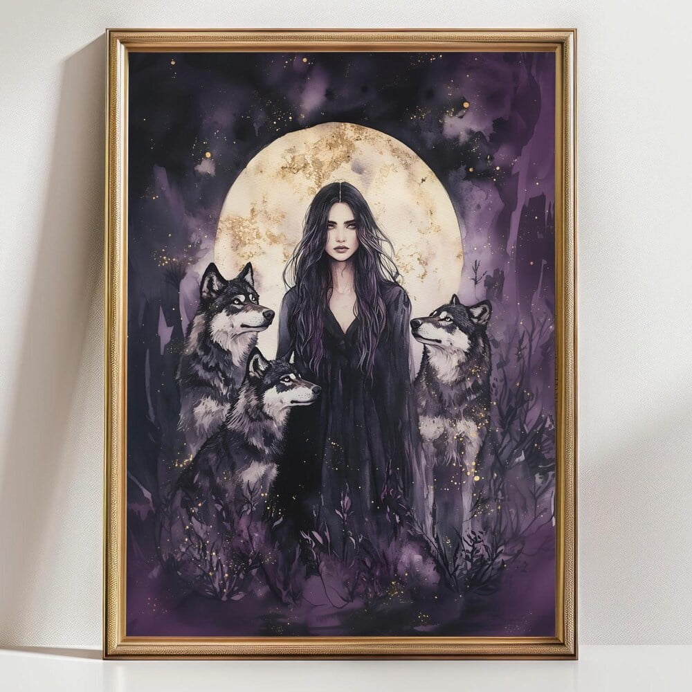 Dopaprint UNFRAMED PAPER POSTER Mystic Hecate With Wolves Art Print ...
