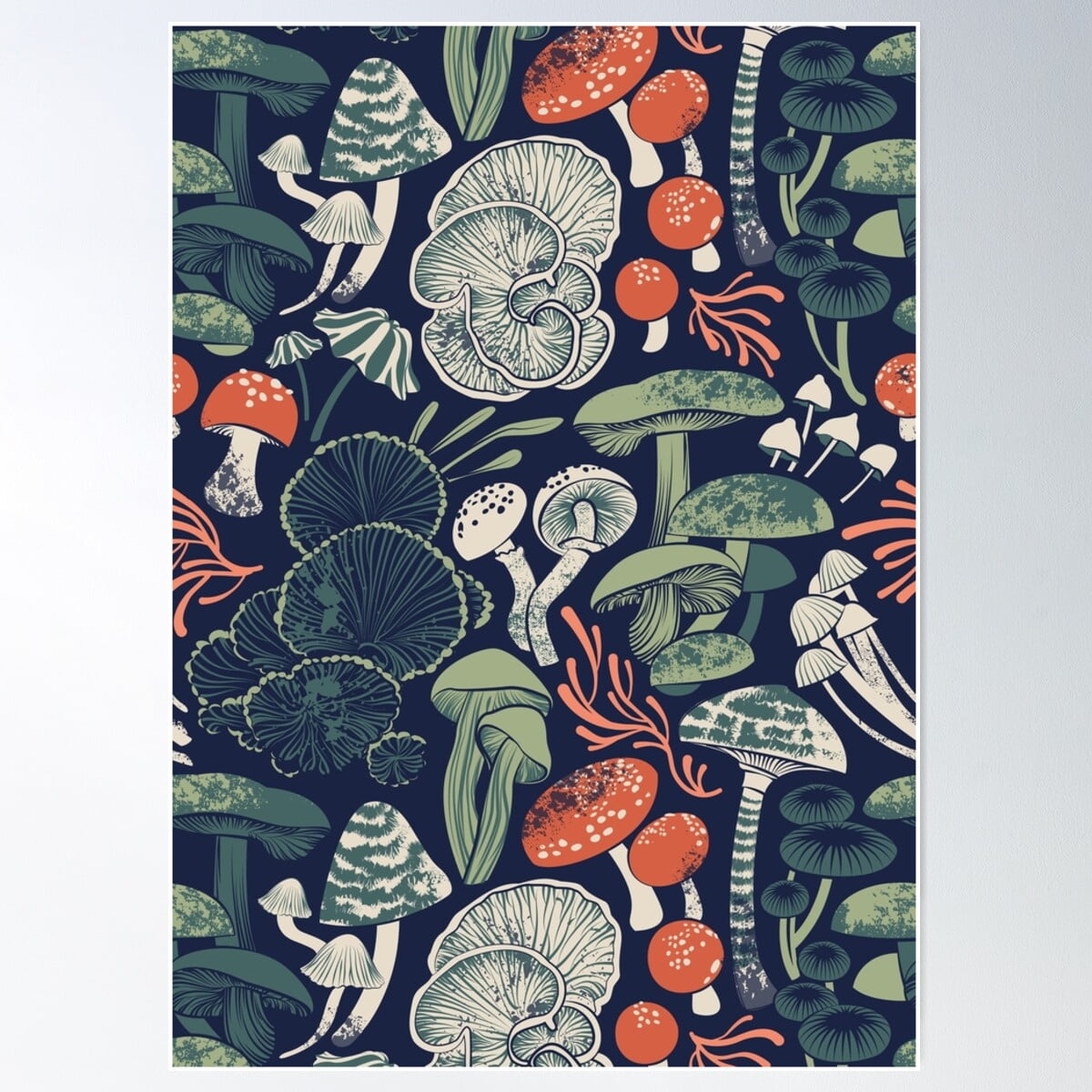 Dopaprint UNFRAMED PAPER POSTER Mystical Fungi,/ Midnight Blue ...