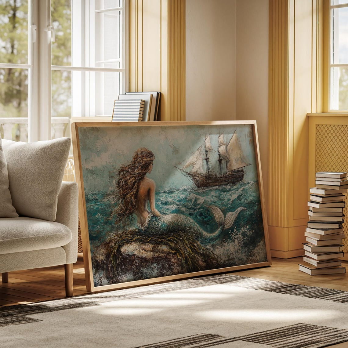 Dopaprint UNFRAMED PAPER POSTER Mystical Mermaid Art - Nautical Ocean ...