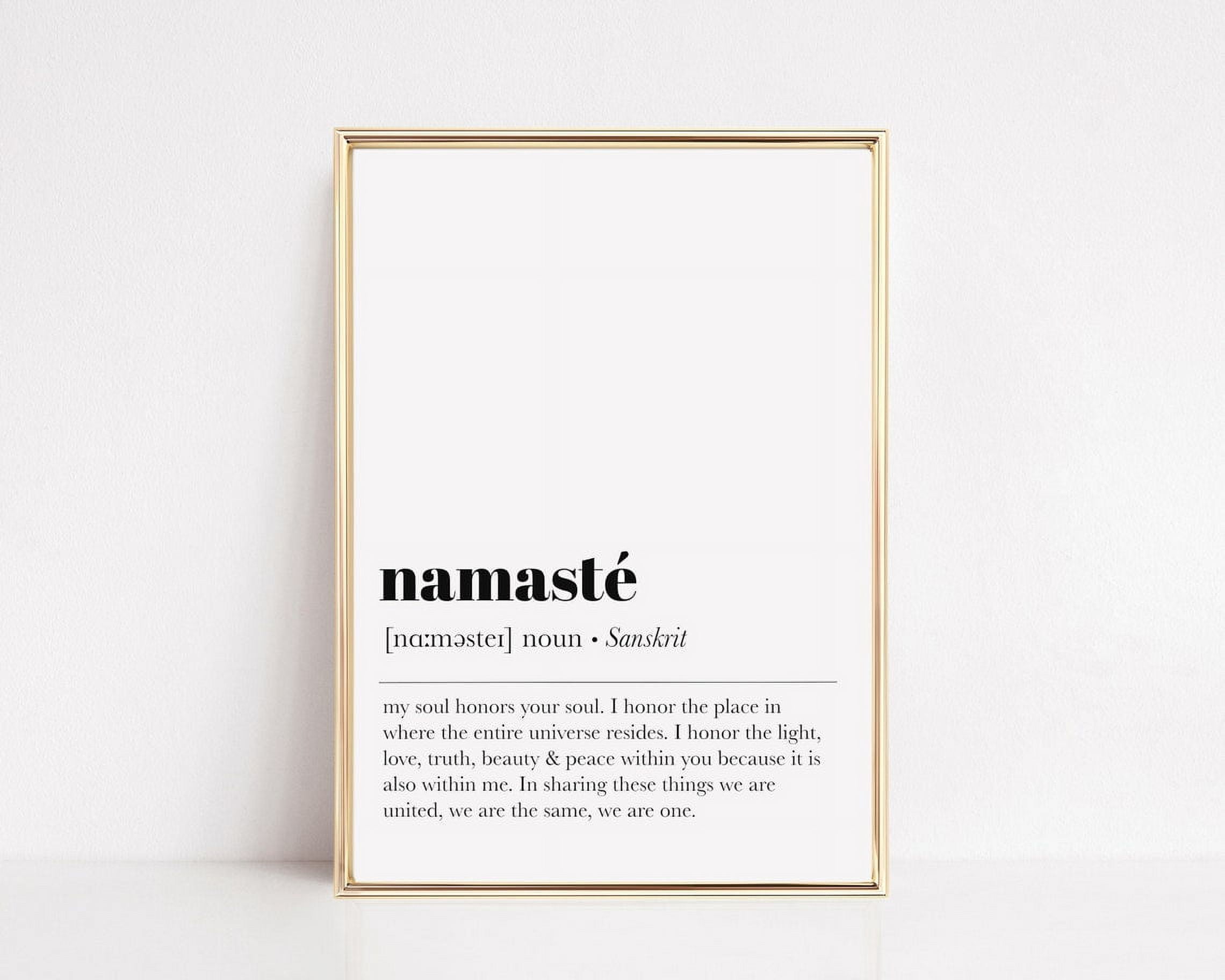Dopaprint UNFRAMED PAPER POSTER Namaste Definition Print Yoga Wall Art ...