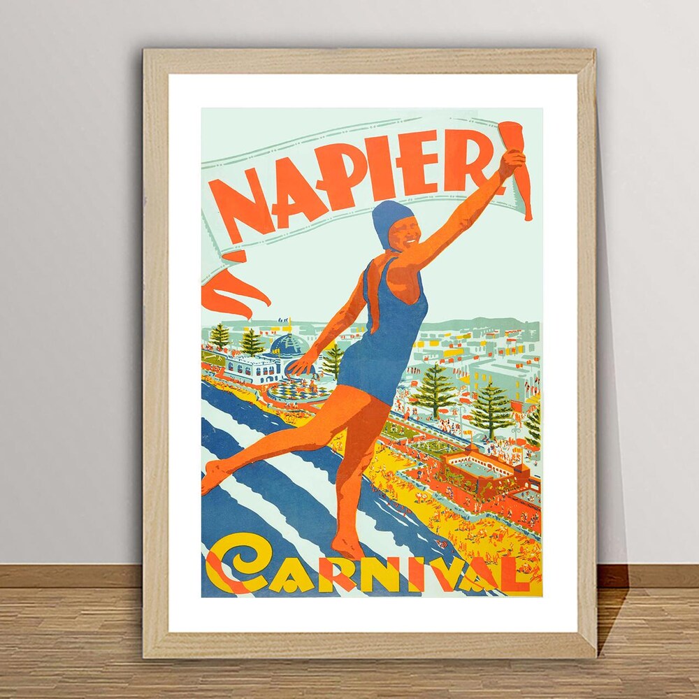 Dopaprint UNFRAMED PAPER POSTER Napier Carnival Vintage Travel Poster ...