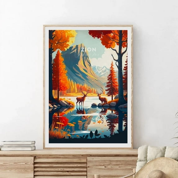 Dopaprint UNFRAMED PAPER POSTER National Park, Zion Traditional Travel ...