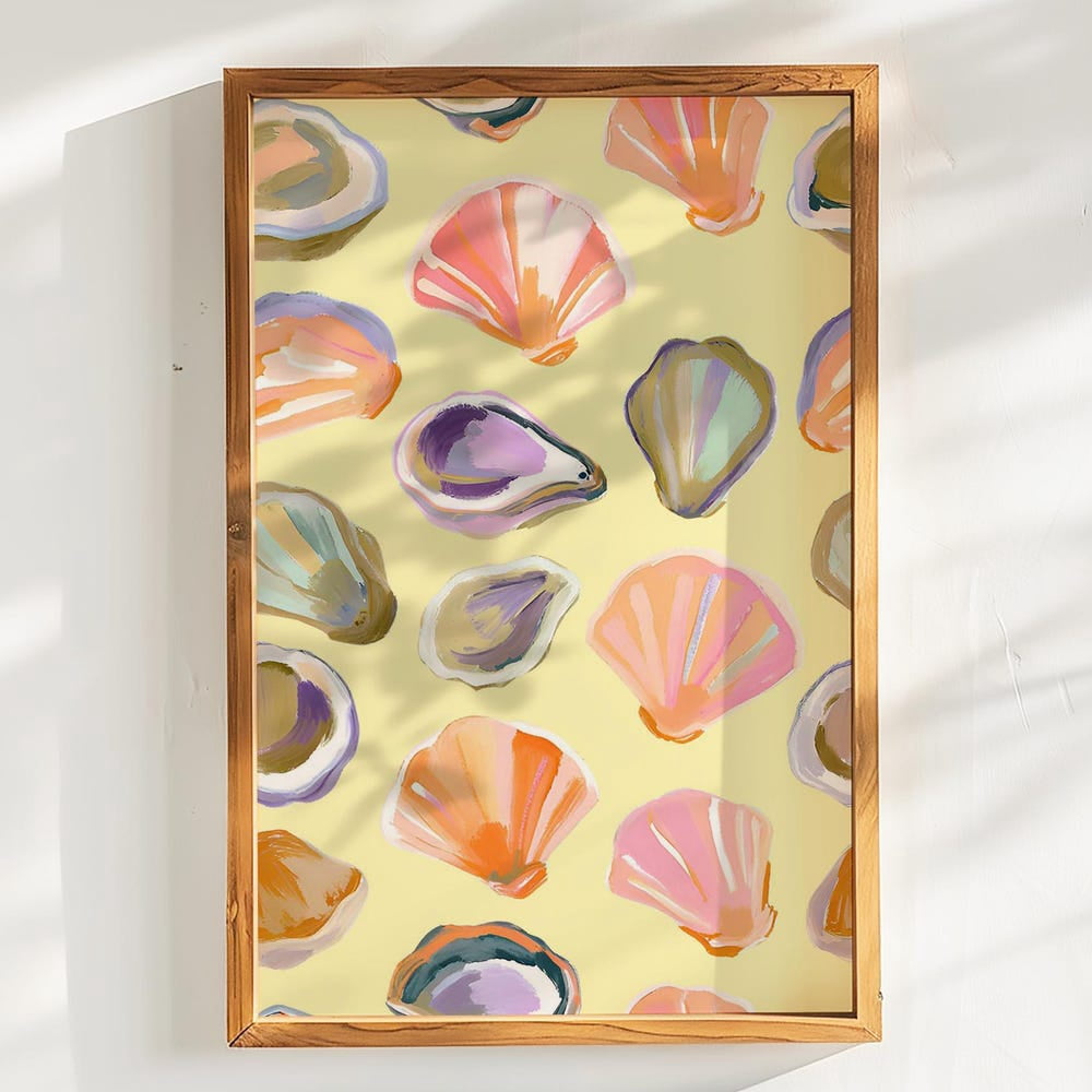 Dopaprint UNFRAMED PAPER POSTER Nautical Wall Art Seashell Print ...