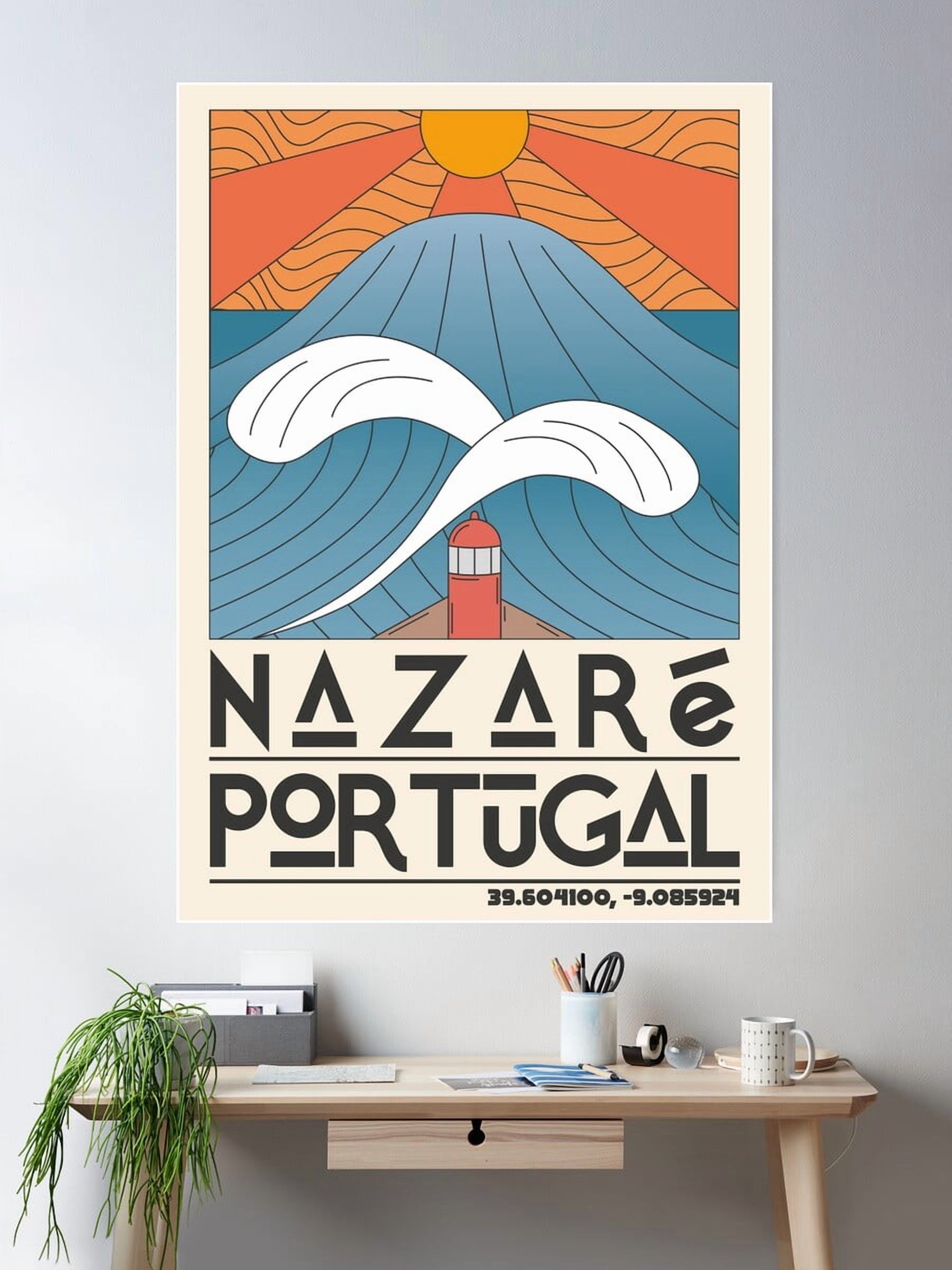 Dopaprint UNFRAMED PAPER POSTER Nazare Portugal Retro Travel Poster ...