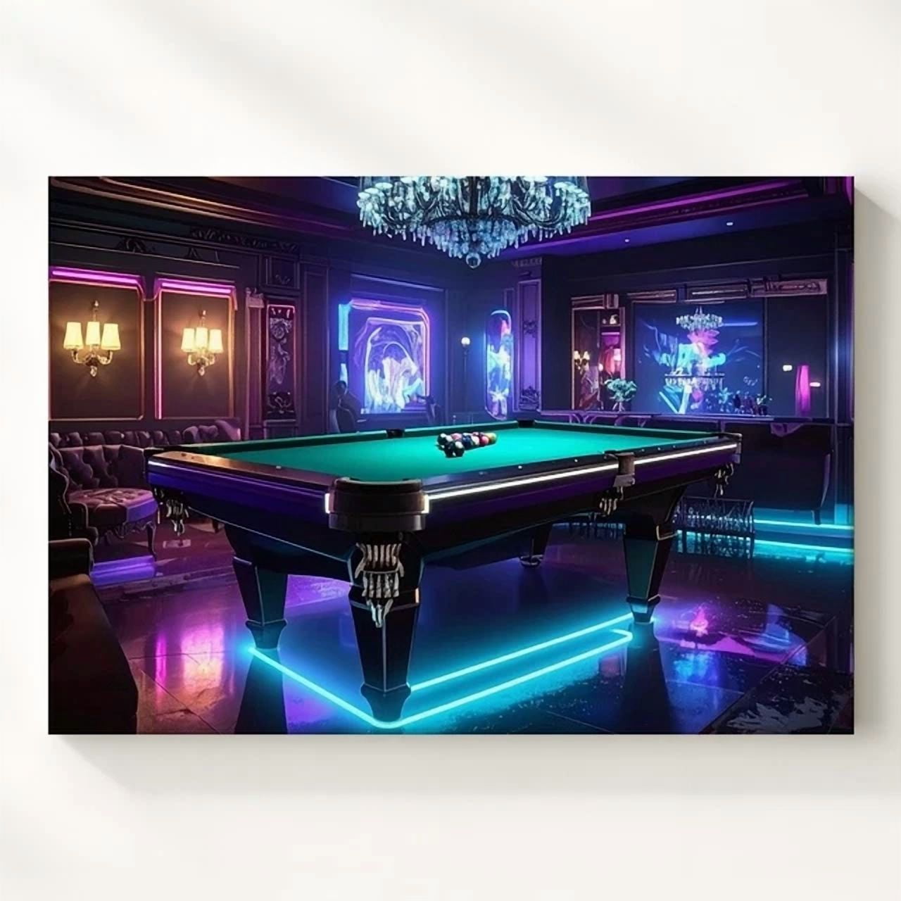 Dopaprint UNFRAMED PAPER POSTER Neon Luxury Billiards Room Poster ...