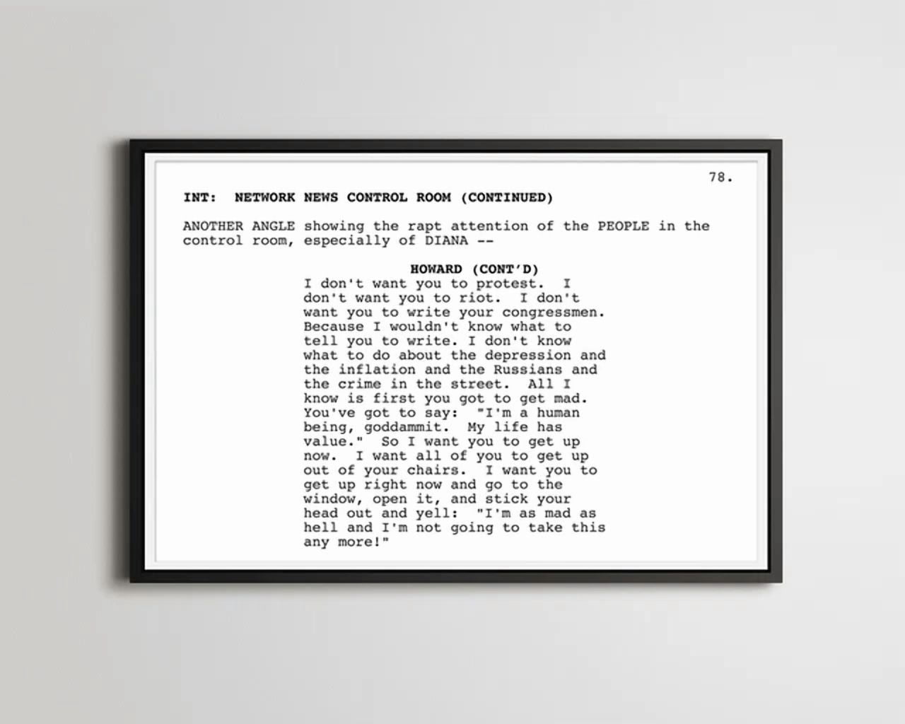 Dopaprint UNFRAMED PAPER POSTER Network - Screenplay Poster - Film ...