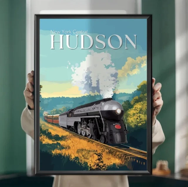 Dopaprint UNFRAMED PAPER POSTER New York Central Hudson Steam Train ...