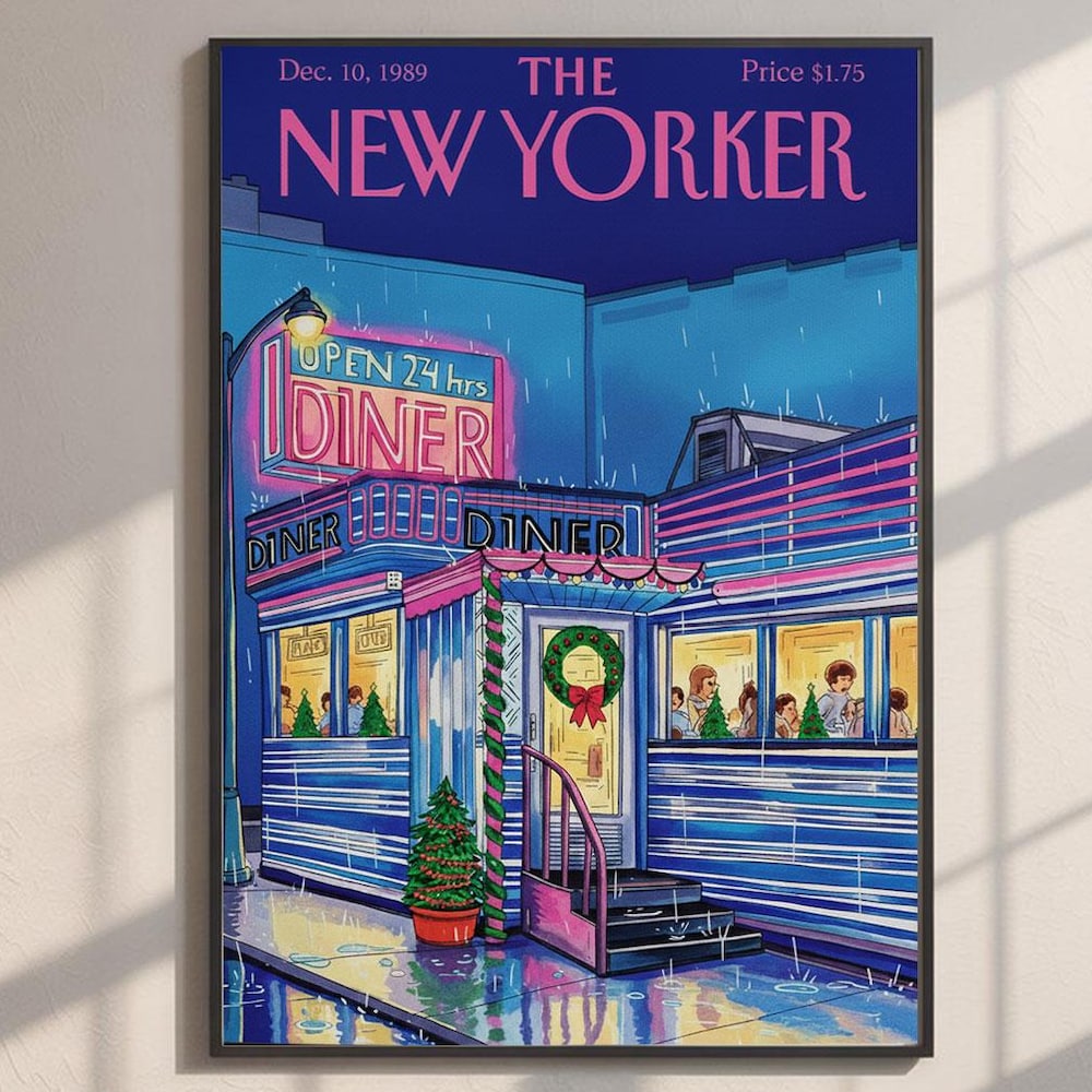 Dopaprint UNFRAMED PAPER POSTER The New Yorker Diner Rainy Night Poster ...