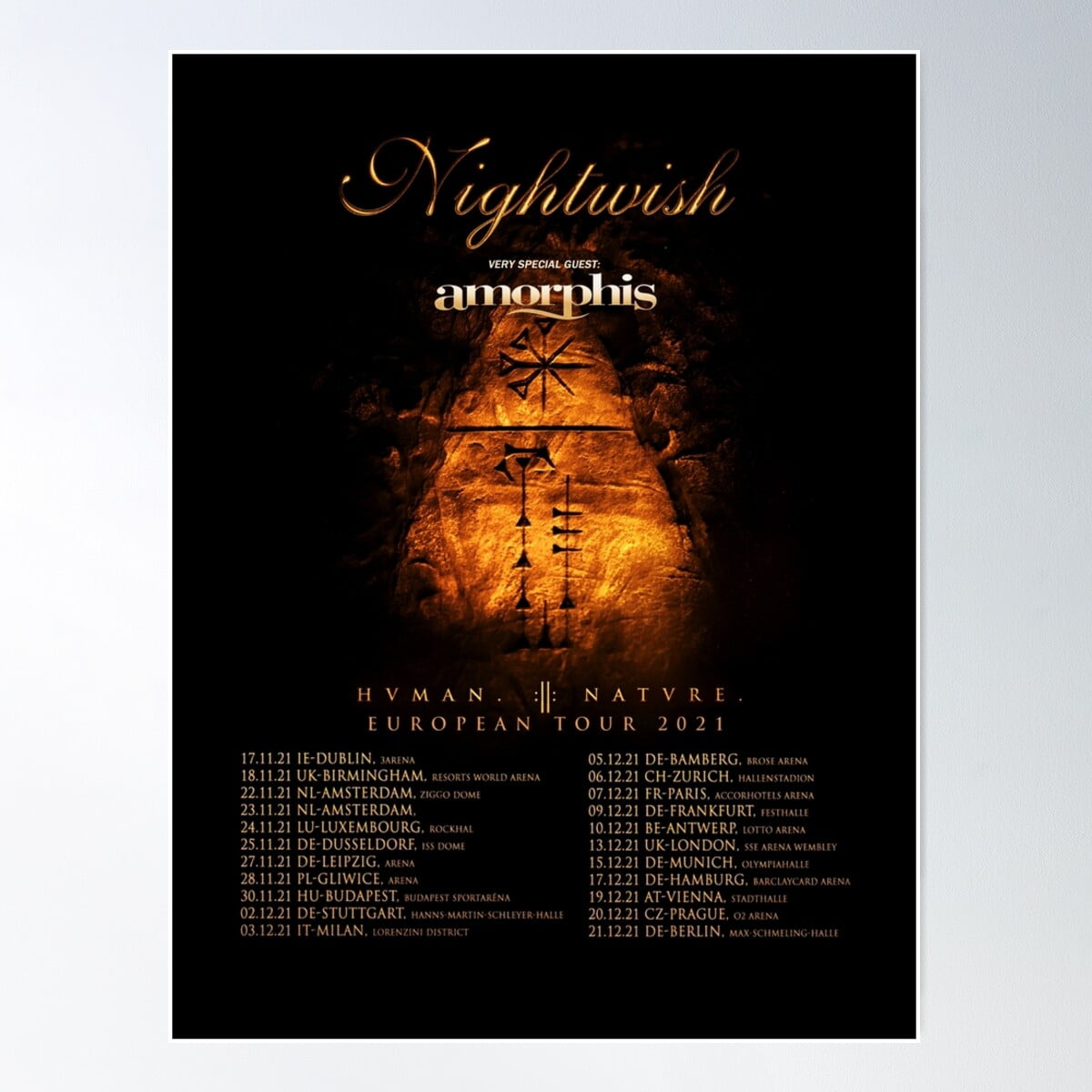 Dopaprint UNFRAMED PAPER POSTER Nightwish 3 Loerrcok Human Nature ...