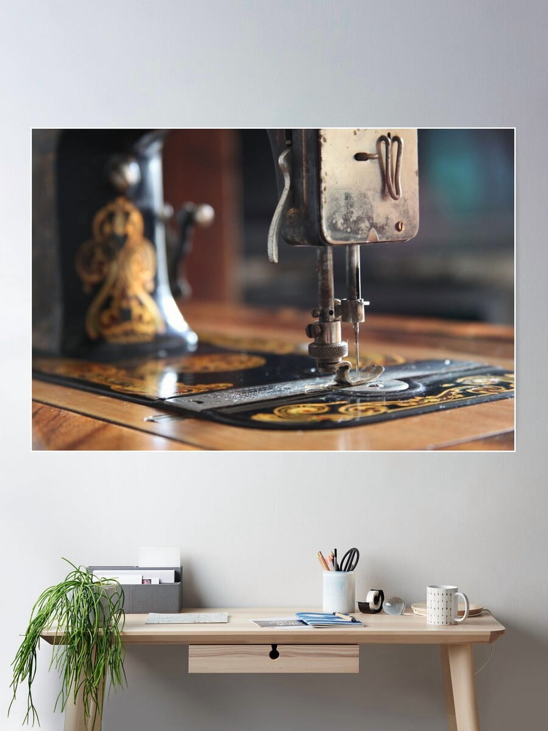 Dopaprint UNFRAMED PAPER POSTER Nostalgia ...Vintage Treadle Sewing ...