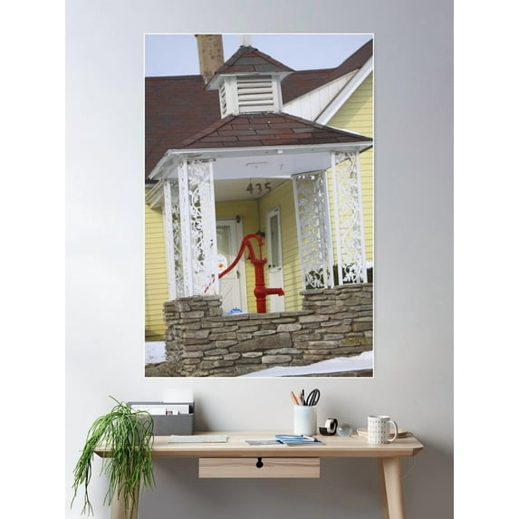 Dopaprint UNFRAMED PAPER POSTER Ntique Red Water Pump Poster Wall Art ...