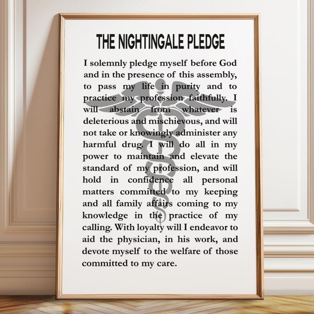 Dopaprint UNFRAMED PAPER POSTER Nurse'S Pledge Nurse Graduation Gift ...