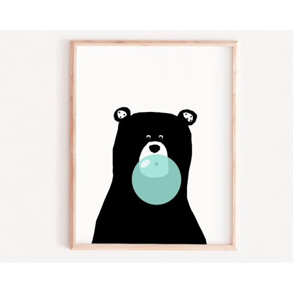 Dopaprint UNFRAMED PAPER POSTER Nursery Bear Print, Peekaboo Bear, Bear ...
