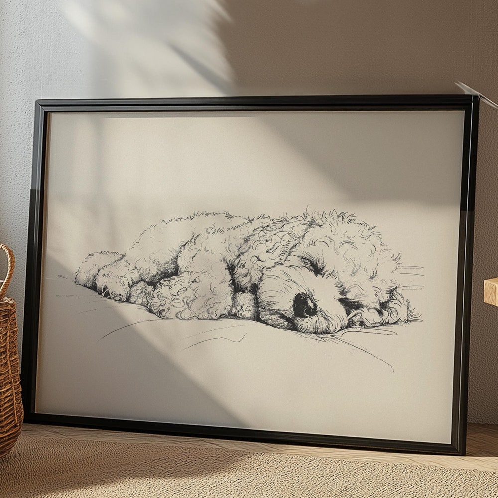 Dopaprint UNFRAMED PAPER POSTER Nursery Goldendoodle Vintage Print ...