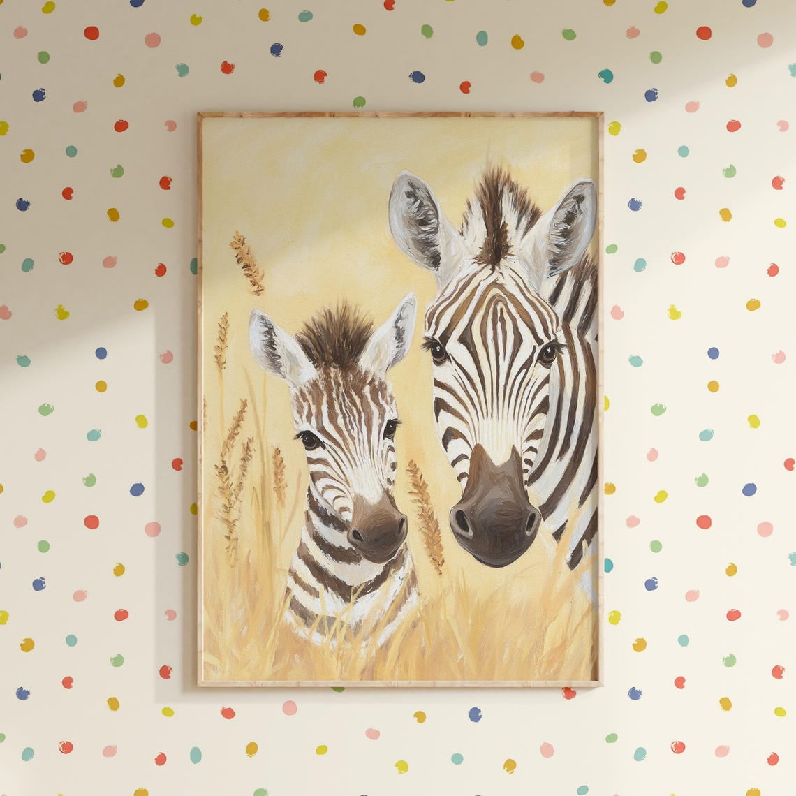 Dopaprint UNFRAMED PAPER POSTER Nursery Mother And Baby Zebra Safari ...