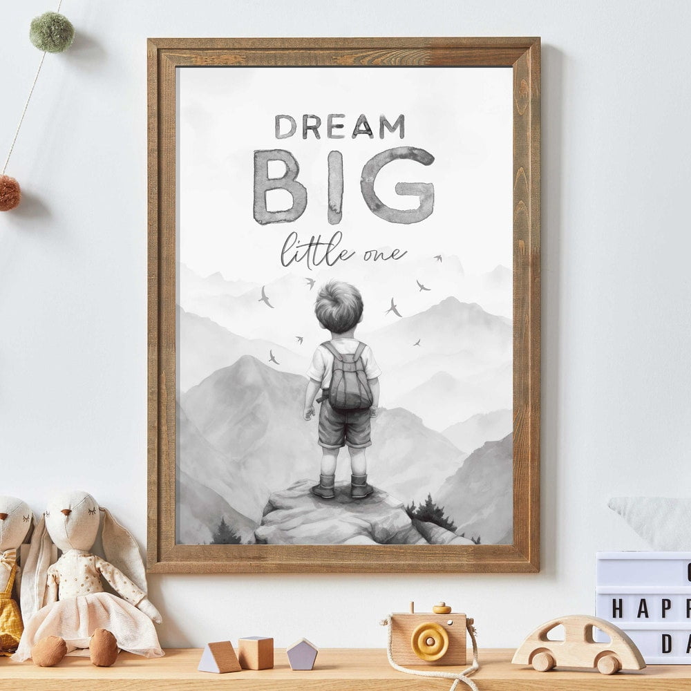 Dopaprint UNFRAMED PAPER POSTER Nursery Quote Boy, Dream Big Little One ...