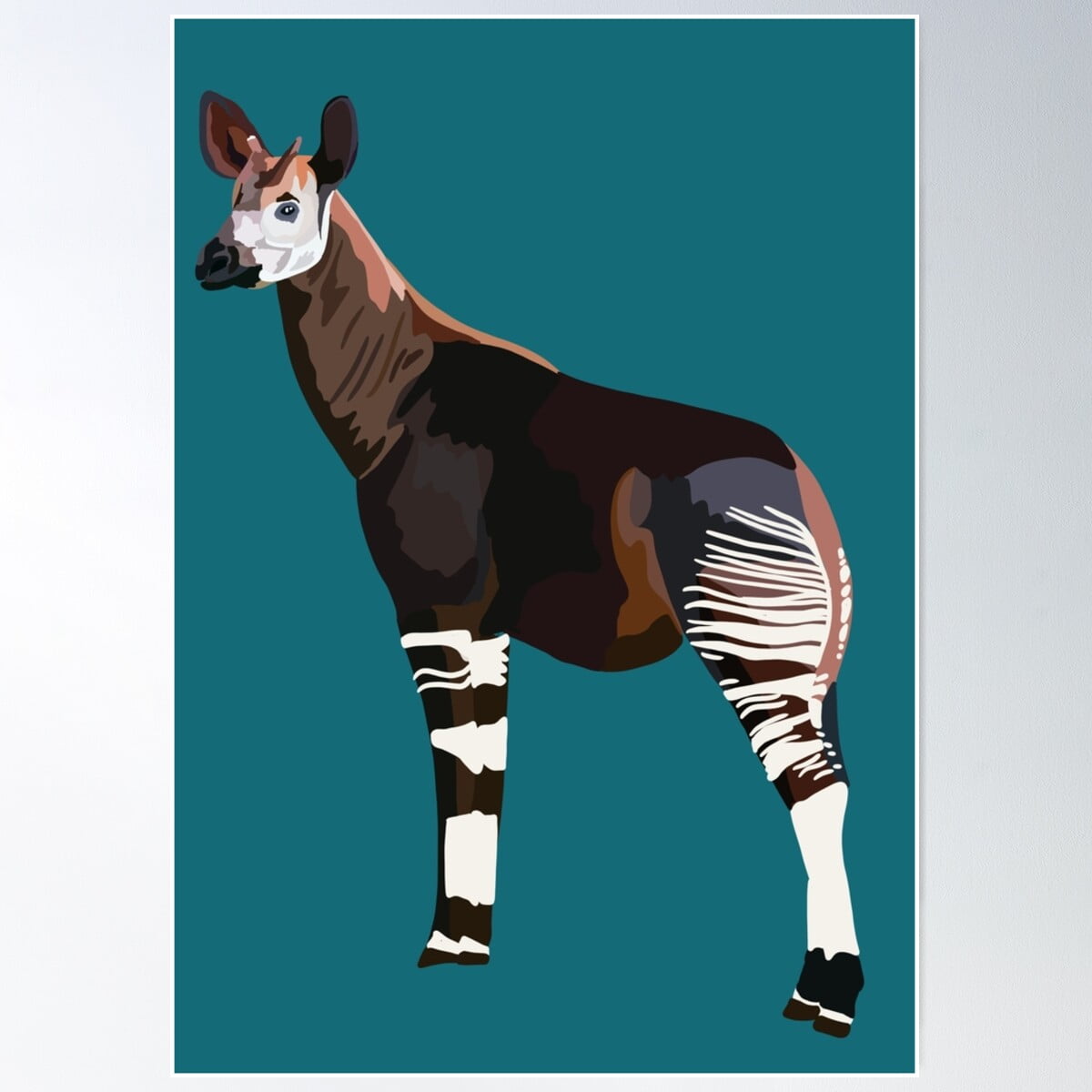 Dopaprint UNFRAMED PAPER POSTER O Is For Okapi Poster Wall Art, Modern ...