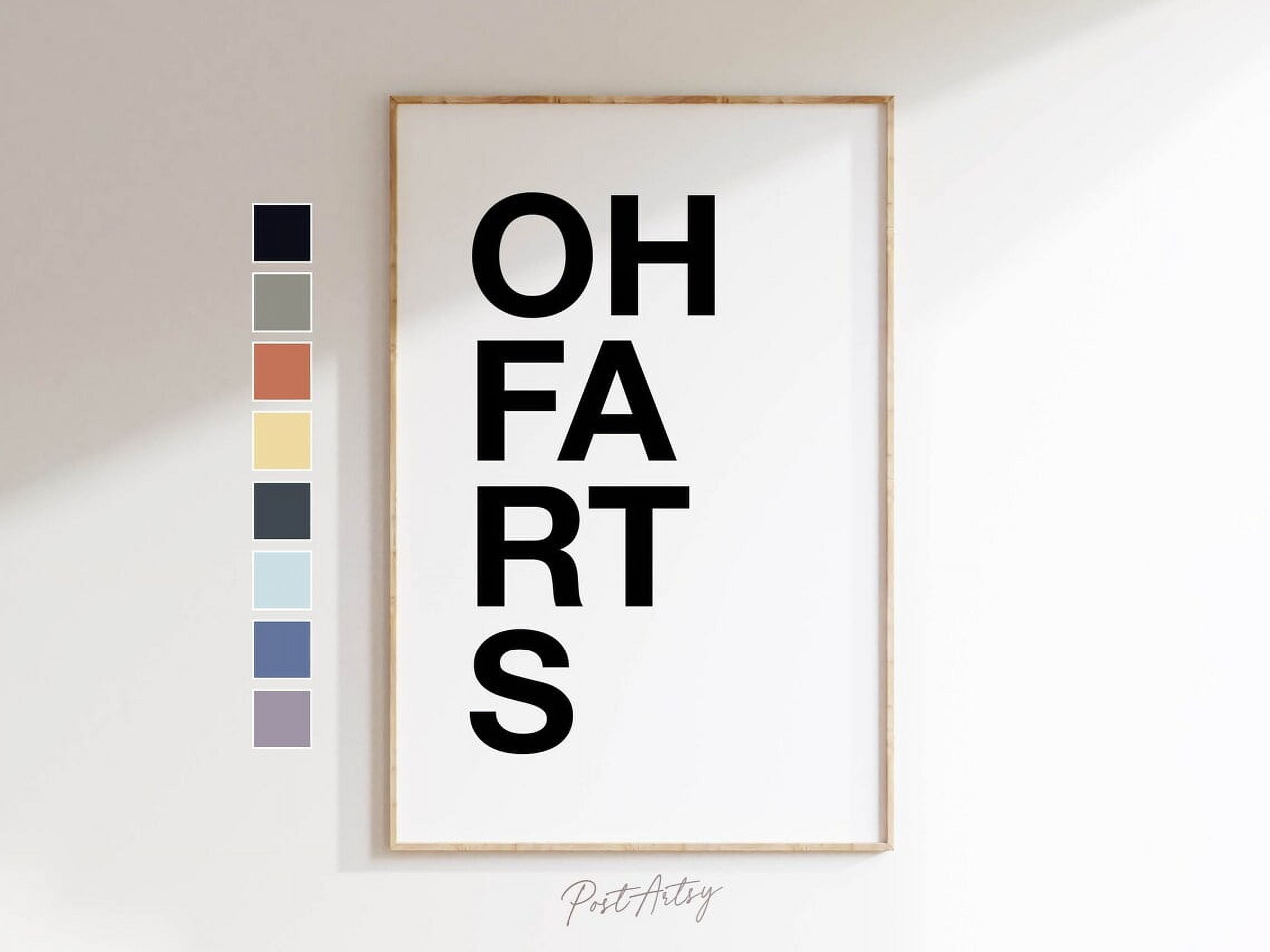 Dopaprint UNFRAMED PAPER POSTER Oh Farts Print Bathroom Art Bathroom ...