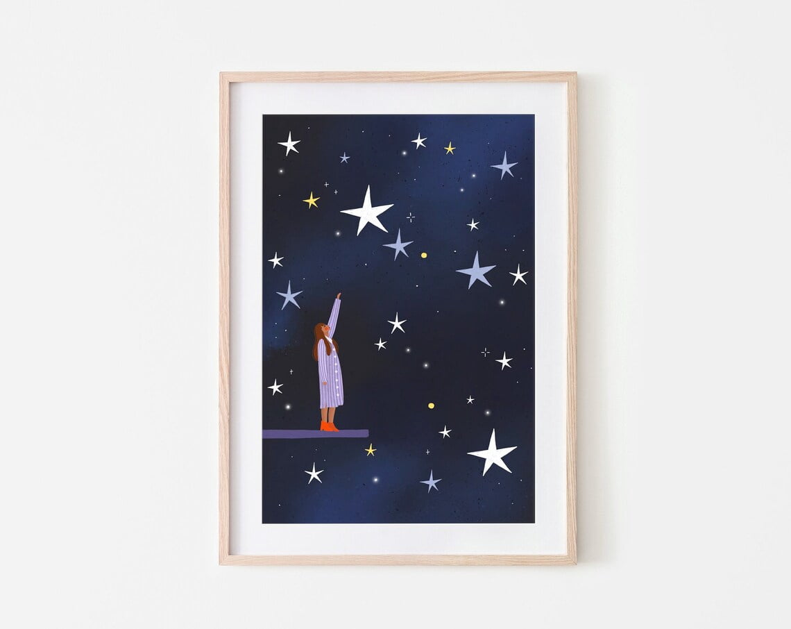 Dopaprint UNFRAMED PAPER POSTER Oh Starry Night, Celestial Art Print ...