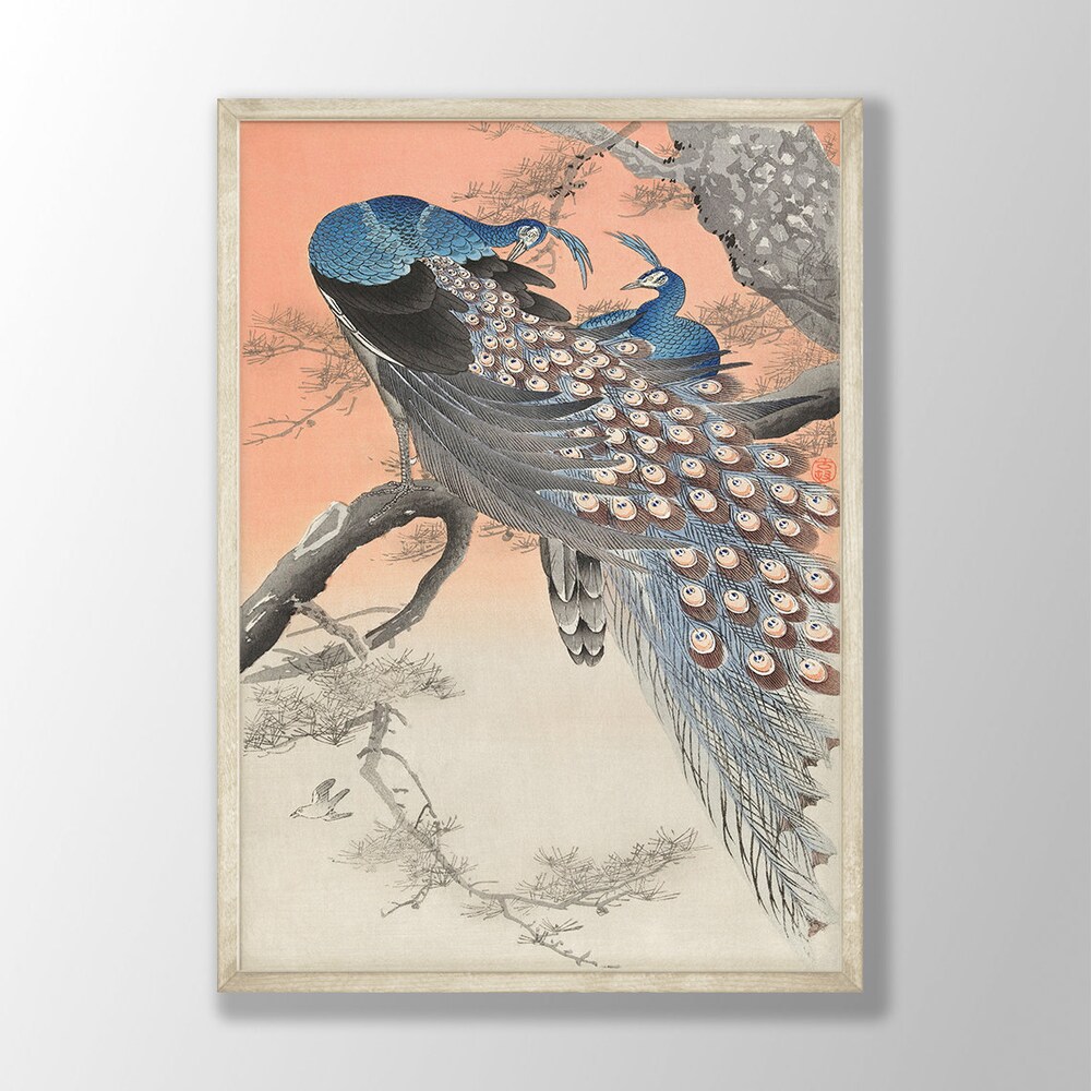 Dopaprint UNFRAMED PAPER POSTER Ohara Koson Art Prints - Peacock Prints ...