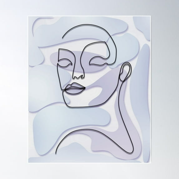 Dopaprint UNFRAMED PAPER POSTER One Line Abstract Portrait Poster Wall ...