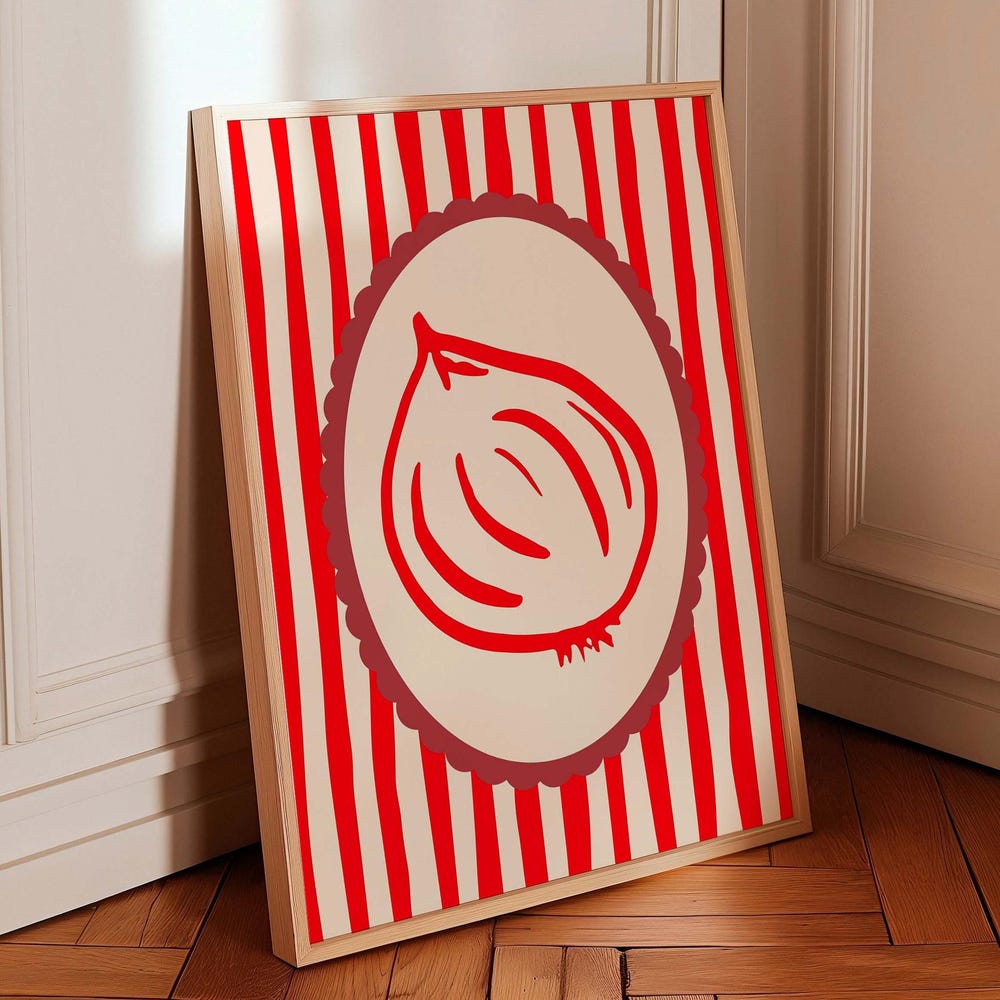 Dopaprint UNFRAMED PAPER POSTER Onion Print Retro Kitchen Decor Pop Art ...