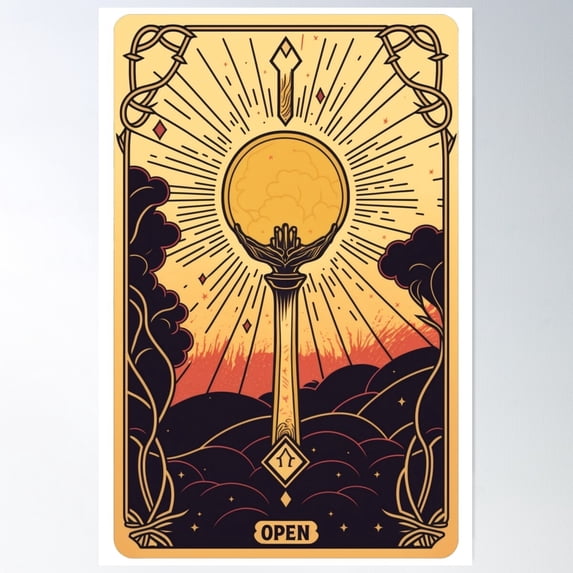 Dopaprint UNFRAMED PAPER POSTER Open Tarot Card Poster Wall Art, Modern ...