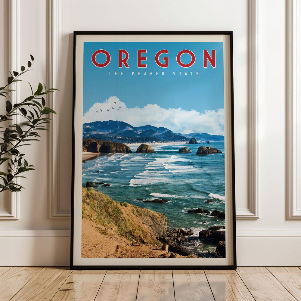 Dopaprint UNFRAMED PAPER POSTER Oregon State Poster, Oregon Travel ...