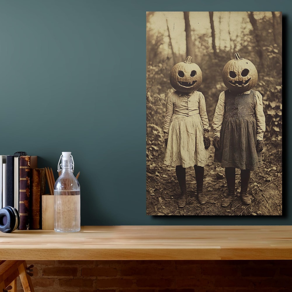 Dopaprint UNFRAMED PAPER POSTER The Original Sepia Creepy Pumpkin Hal ...