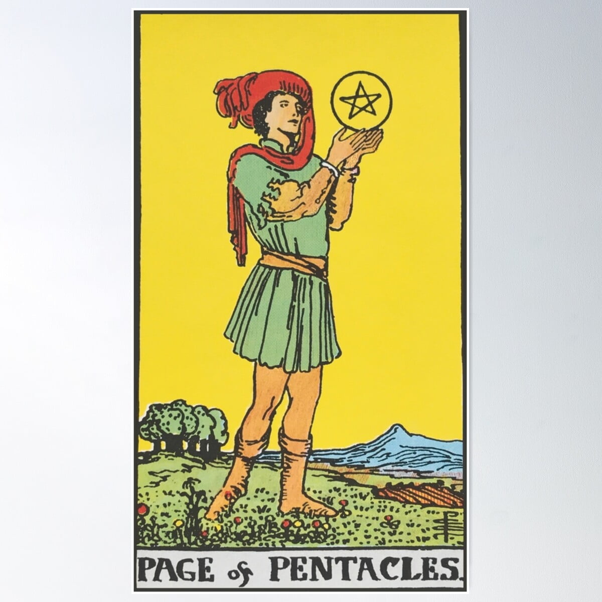 Dopaprint UNFRAMED PAPER POSTER Page Of Pentacles - Rider Waite Smith ...