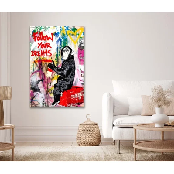 Dopaprint UNFRAMED PAPER POSTER Painting Of A Chimpanzee Graffiti ...