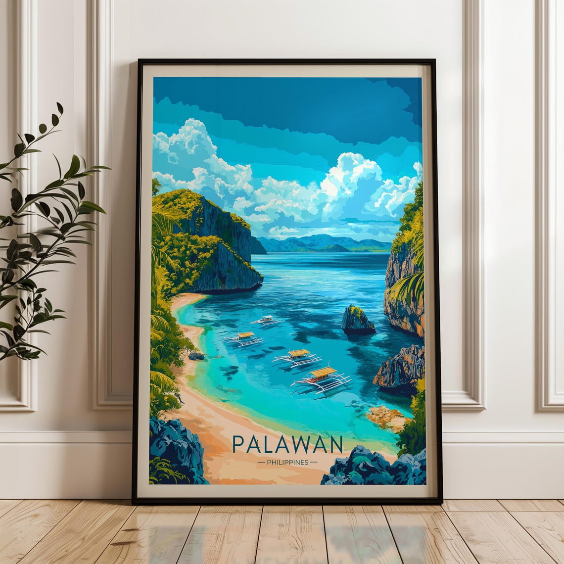 Dopaprint UNFRAMED PAPER POSTER Palawan Travel Poster - Philippines Wall Art Print, Illustration ...
