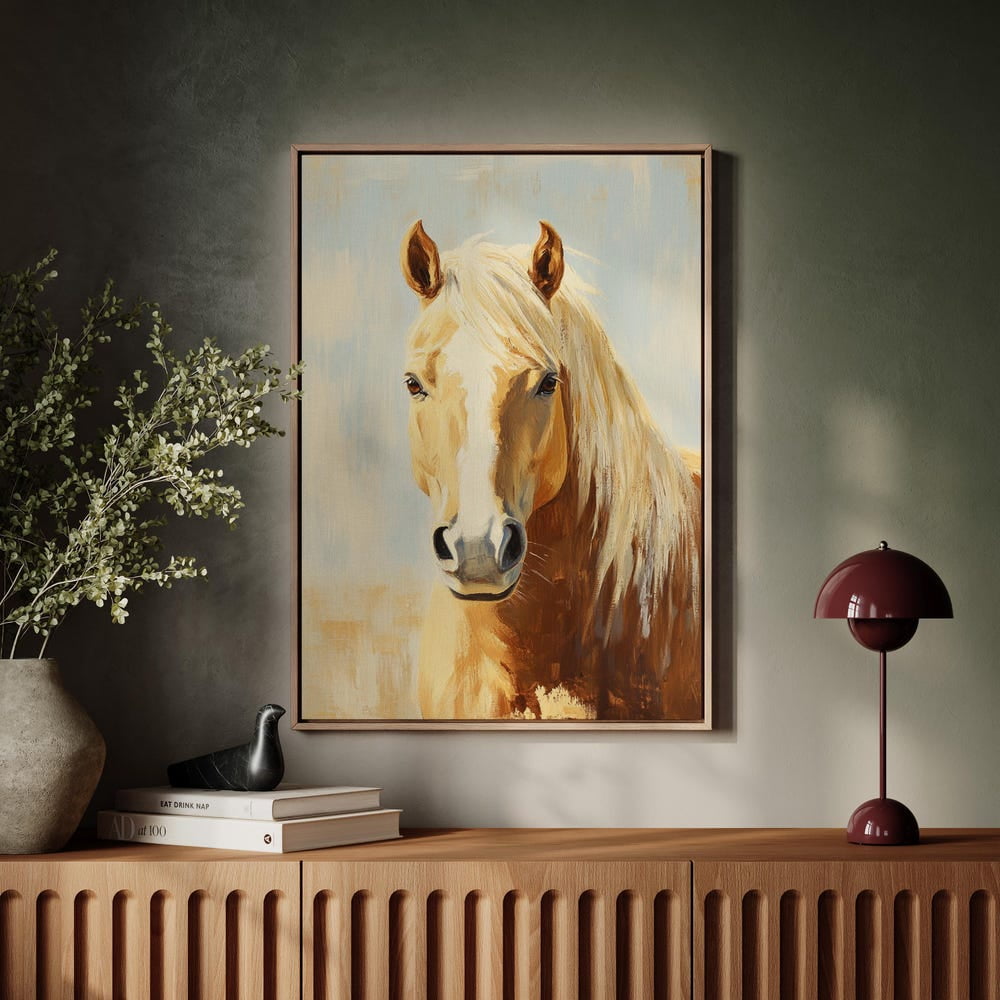 Dopaprint UNFRAMED PAPER POSTER Palomino Horse Poster Art, Rustic ...