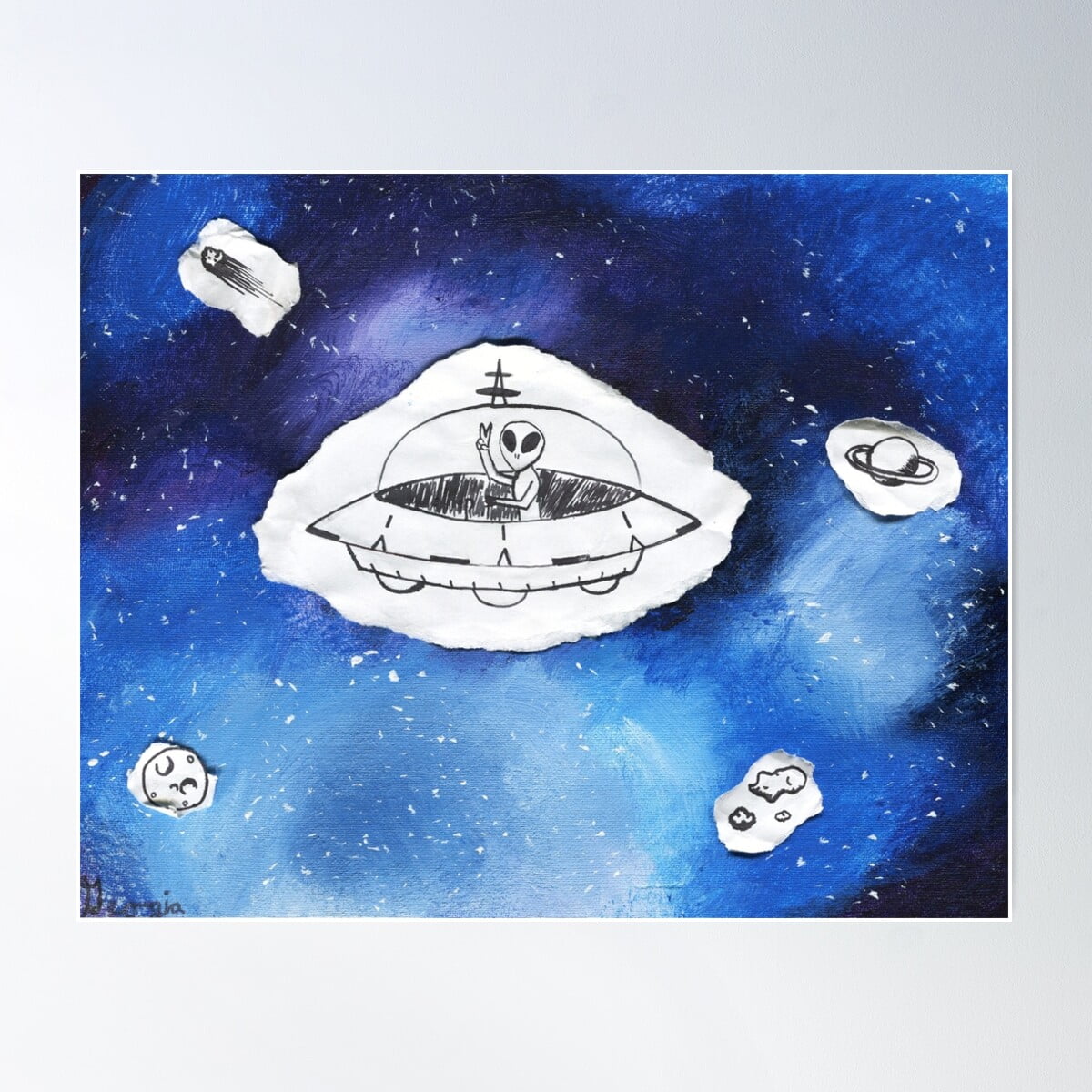 Dopaprint UNFRAMED PAPER POSTER Paper Alien Poster Wall Art, Modern ...