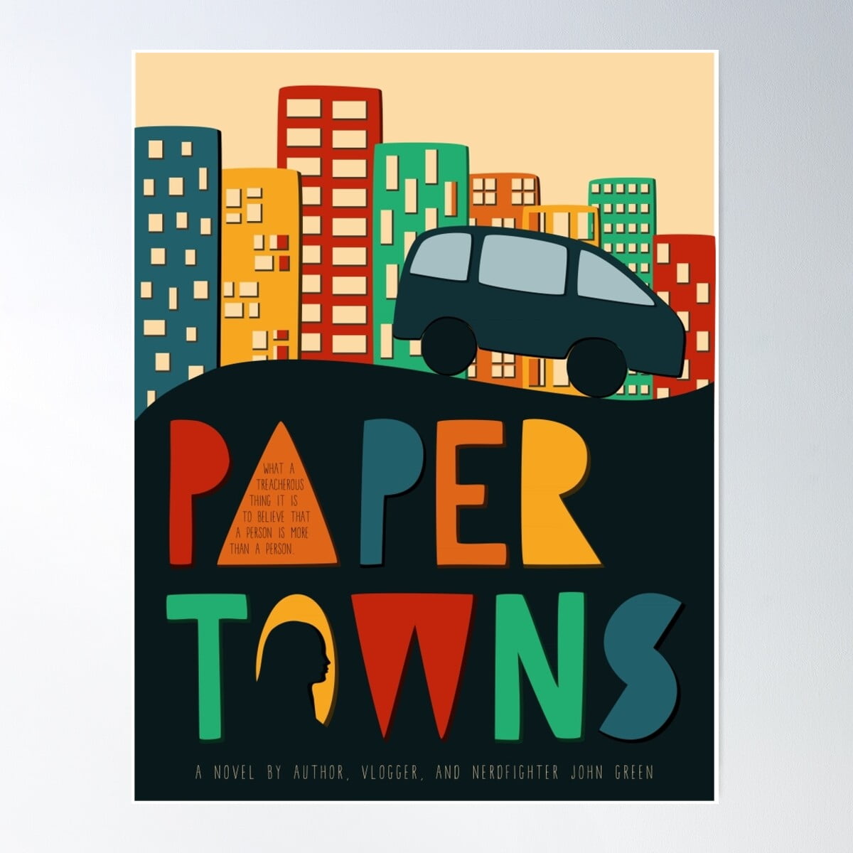 Dopaprint UNFRAMED PAPER POSTER Paper Towns By John Green Book Cover ...