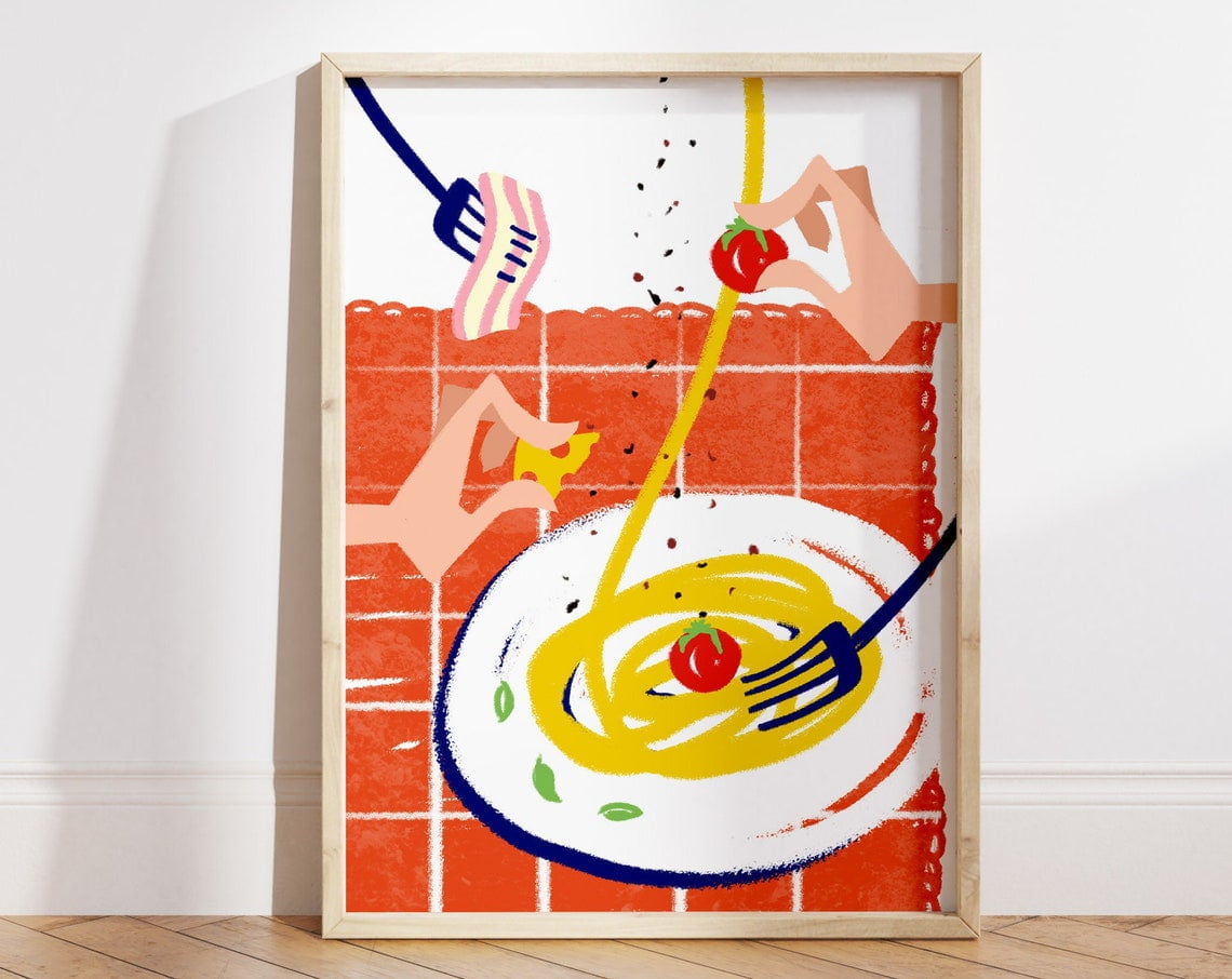 Dopaprint UNFRAMED PAPER POSTER Pasta Al Pomodoro Poster By Wallency ...