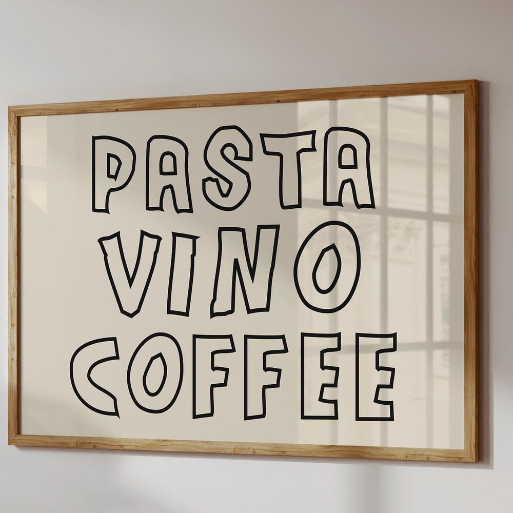 Dopaprint UNFRAMED PAPER POSTER Pasta Wall Art Trendy Horizontal Print Trendy Kitchen Decor ...
