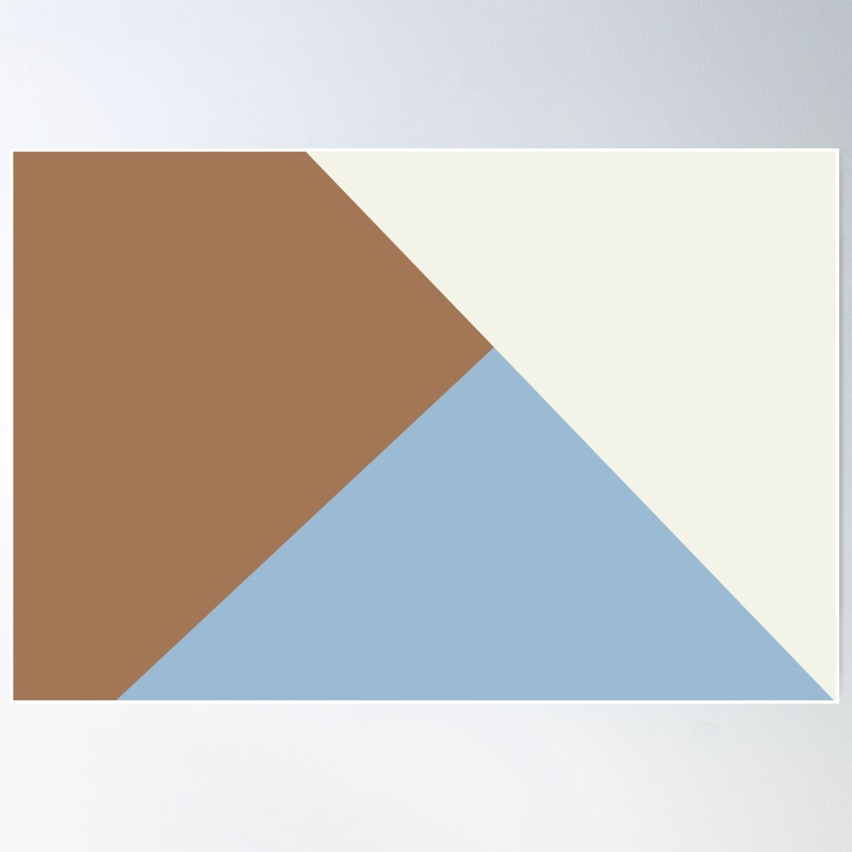 Dopaprint UNFRAMED PAPER POSTER Pastel Blue Off White Brown Solid Color ...