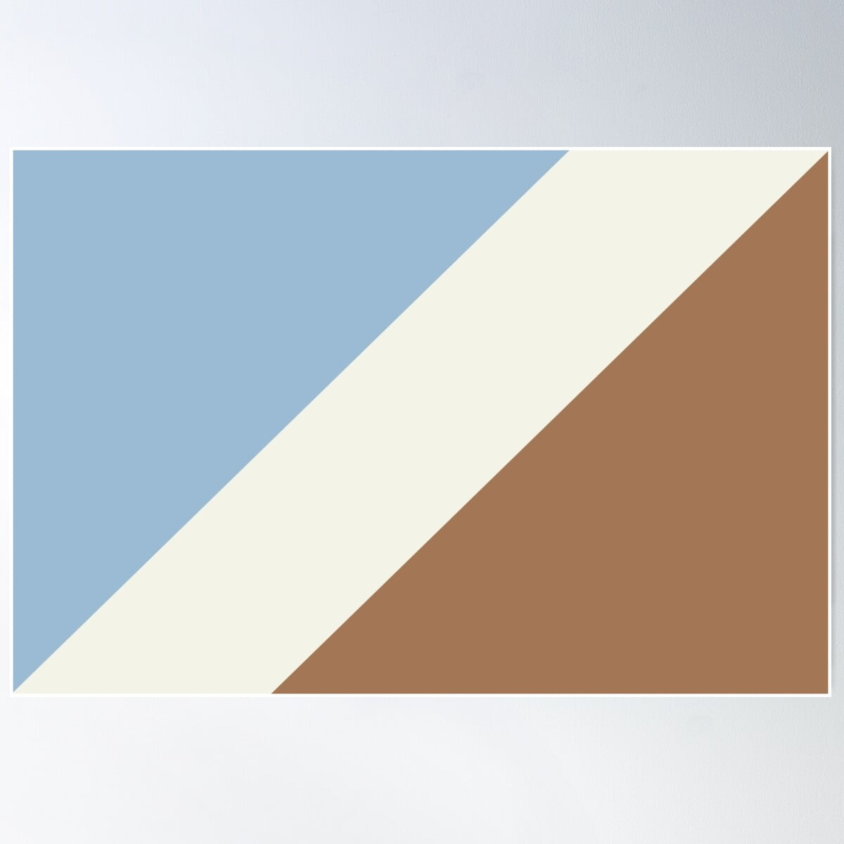 Dopaprint UNFRAMED PAPER POSTER Pastel Blue Off White Brown Stripe ...