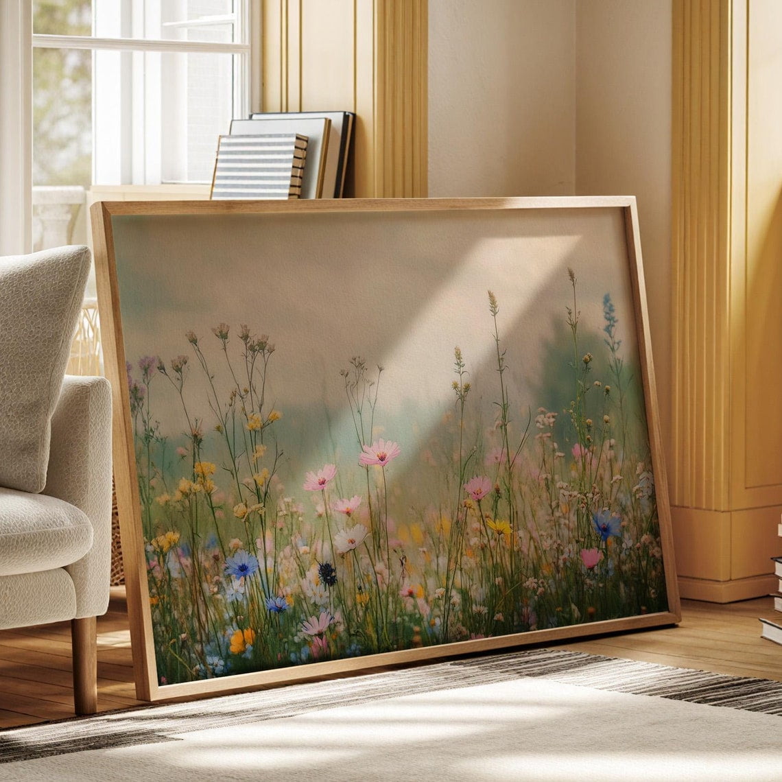 Dopaprint UNFRAMED PAPER POSTER Pastel Wildflower Field Wall Art Print ...