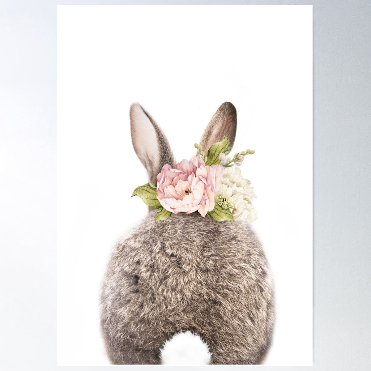 Dopaprint UNFRAMED PAPER POSTER Peek-A-Boo Floral Bunny Tail Poster ...