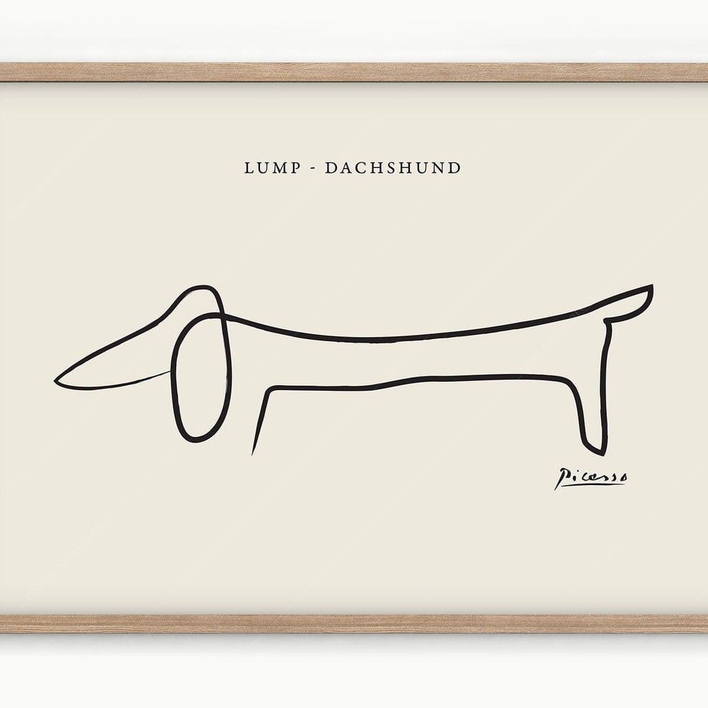 Dopaprint UNFRAMED PAPER POSTER Picasso Dog Line, Lump Dog, Neutral ...