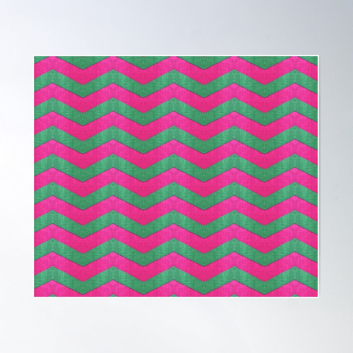 Dopaprint UNFRAMED PAPER POSTER Pink And Green Chevron Pattern Poster ...