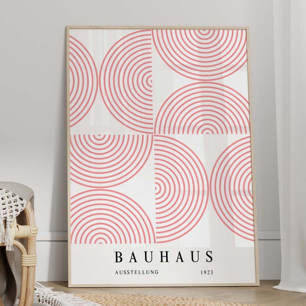 Dopaprint UNFRAMED PAPER POSTER Pink Bauhaus Poster No:2 - Bauhaus Wall ...
