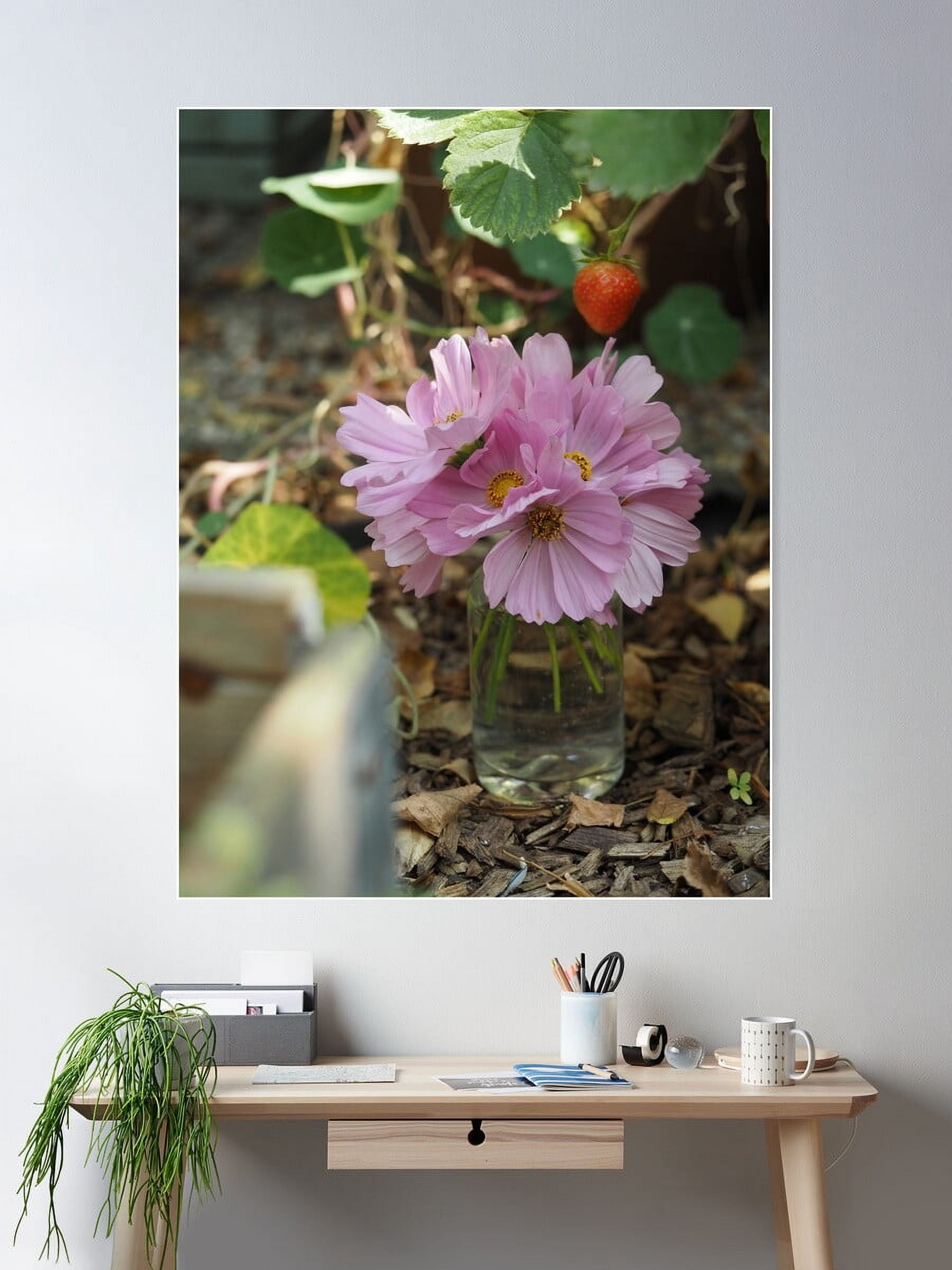 Dopaprint UNFRAMED PAPER POSTER Pink Cosmos In A Flower Vase Poster ...